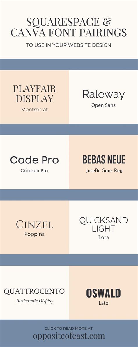 Font Pairings For Canva And Squarespace