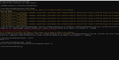can t connect to url because the ssl module is not available