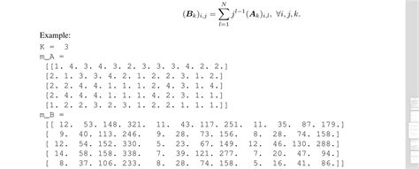 given m a and k obtain m b according to the equation with numpy
