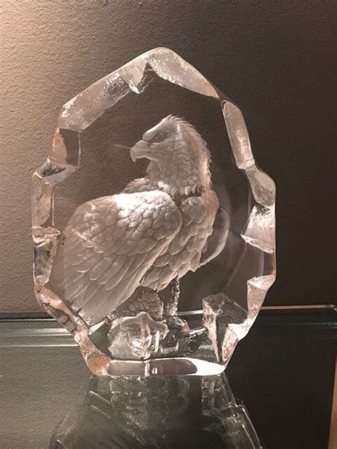 Mats Jonasson Crystal Bald Eagle Sculpture Statue Figurine Ebay