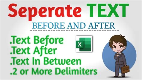 separate text textbefore and textafter function in excel split text