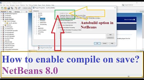 how to enable compile on save option in netbeans 8 0 youtube