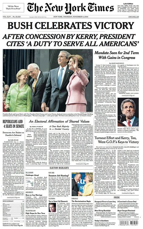 New York Times Election Front Pages The New York Times