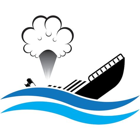 Premium Vector Burning Or Sinking Ship Icon