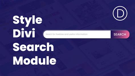 how to style or customize divi search module