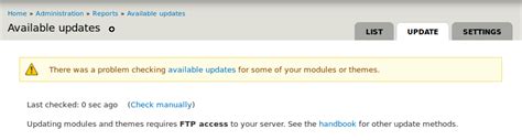 on the form to install updates the site reports up to date even when