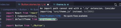 reactjs an import path cannot end with a ts extension consider