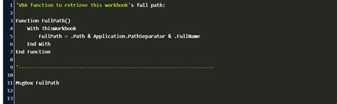 excel vba get the path of current workbook code example