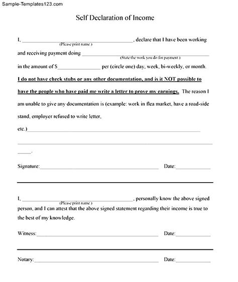 Income Self Declaration Form In Hindi Fill Online Printable Vrogue