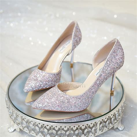 Silver Glitter Stilettos