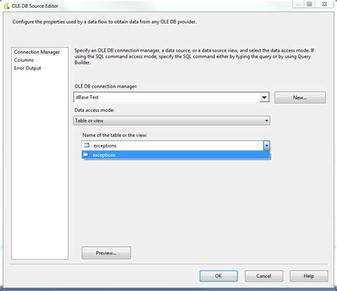 dbf ssis dbase data source opening a rowset for x failed check