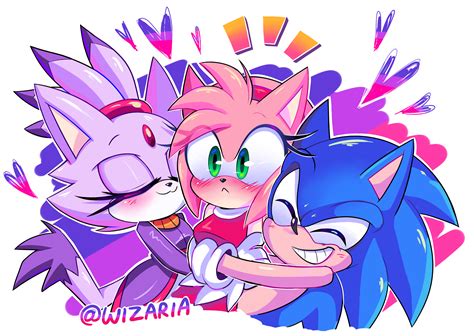 2864 Safe Artist Wizaria Amy Rose Blaze The Cat Sonic The
