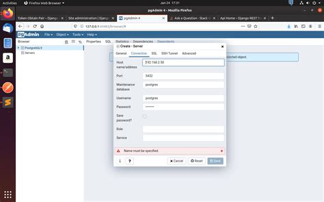 django i am getting error while giving my ip and localhost name in