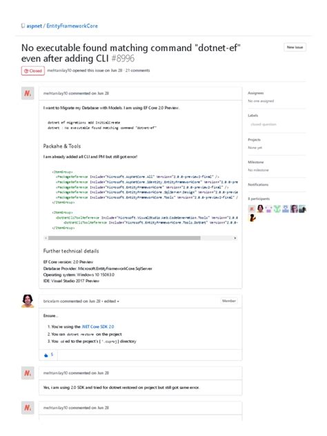 no executable found matching command dotnet ef even after adding cli