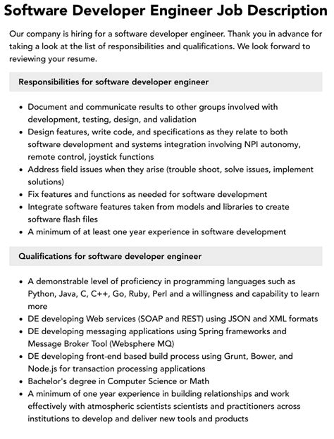 software developer engineer job description velvet jobs