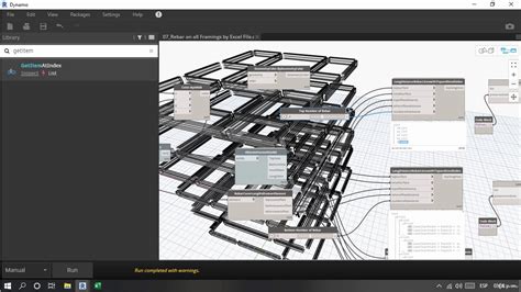 مدل سازی میلگرد با dynamo 2 1 و revit با گره های سفارشی