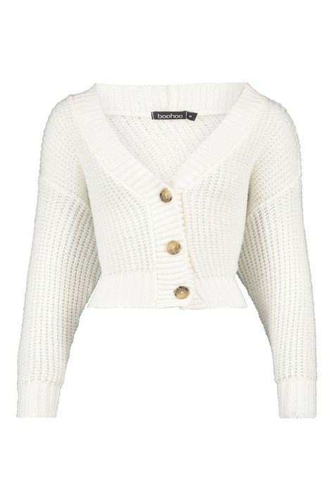 Chunky Knit Crop Cardigan Boohoo Cropped Cardigan Outfit Cropped
