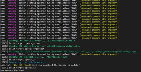 compile opencv with emscripten， error： test big endian found no result