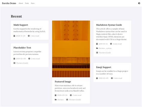 eureka a feature rich and highly customizable hugo theme