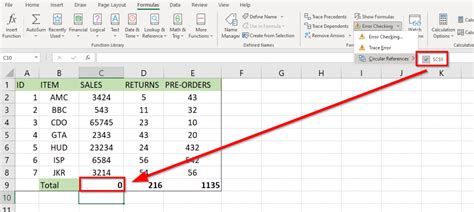 how to find circular references in excel sheetaki