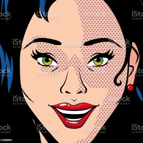 Portrait Of Beautiful Woman Pop Art Style Stock Illustration Download