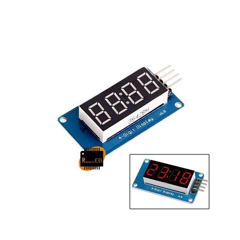 tm1637 based 4 digit 7 segment module led clock display