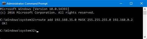 how to add a static tcp ip route to the windows routing table united