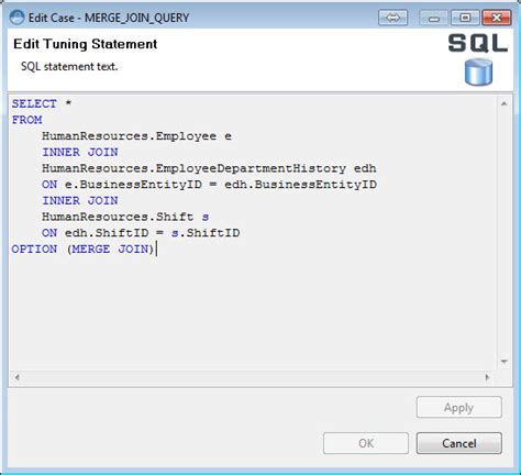 sql server example of performance tuning for advanced users with db