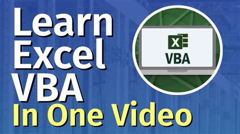 learn excel vba in one video