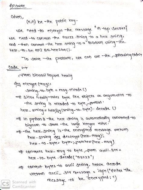 [solved] let e n be the public key the quotations are