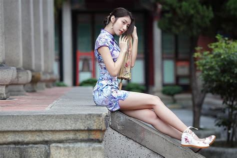 Hd Wallpaper Asian Model Women Long Hair Brunette Traditional