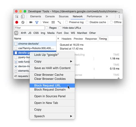 how to block a url in chrome s developer tools network monitor stack