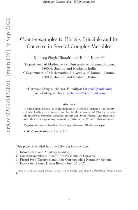 pdf counterexamples to bloch s principle and its converse in several
