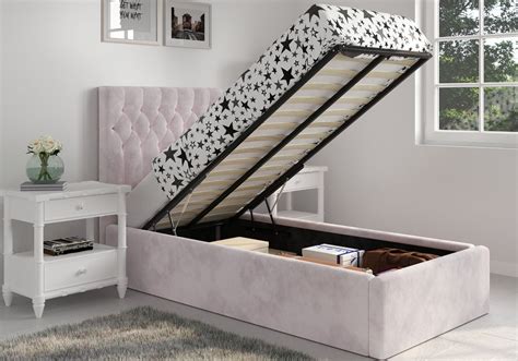 Flair Milan Velvet Single Ottoman Bed Frame Bedkingdom