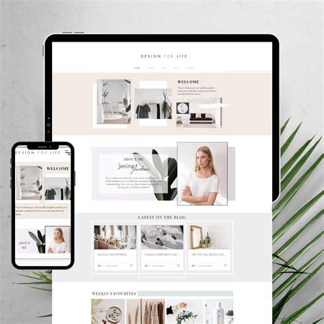 wix website template blog template minimal website design etsy uk