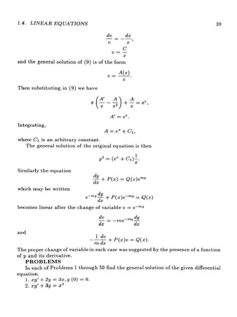 ordinary differential equations equations differential equations