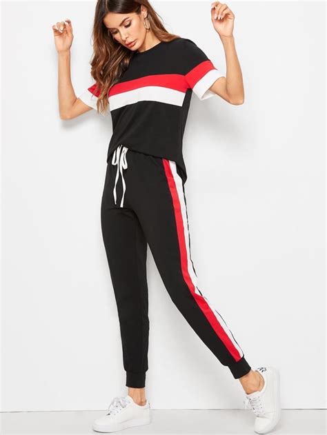 Pin By Shesame On Sporty Fashion Sporty Outfits Striped Tee Two