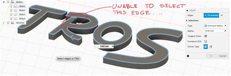 solved unable to select edges for a fillet autodesk community