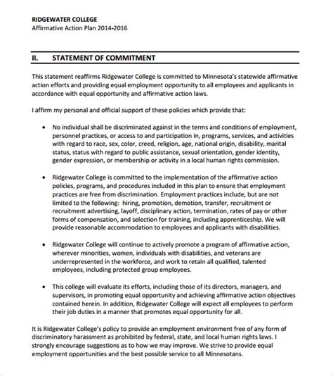 Free 9 Sample Affirmative Action Plan Templates In Pdf Ms Word