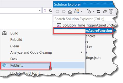 how to create azure functions time trigger from visual