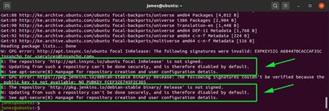 how to fix the repository is not signed error on ubuntu 20 04