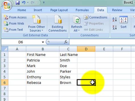 how to separate first names and last names into separate fields in a