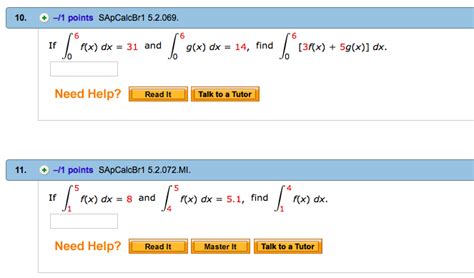 Solved If Integral 6 0 F X Dx 31 And Integral 6 0 G X Dx