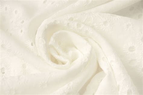 Embroidery Cotton Leanne Creme Yes Fabrics