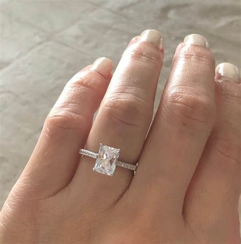 2 00 Carat Radiant Cut Engagement Ring Radiant Engagement Etsy