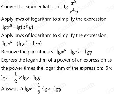 Solved Expand The Logarithm Fully Using The Properties Of Logs