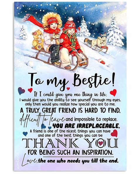 To My Bestie If I Could Give You One Thing In Life Unframed Satin Paper