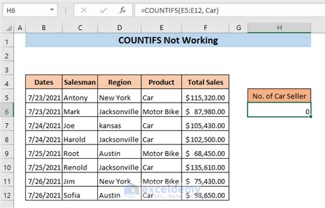 excel countifs not working 7 causes with solutions exceldemy