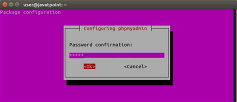 how to install phpmyadmin in ubuntu javatpoint
