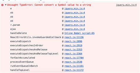 javascript cannot convert a symbol value to a string react ajax
